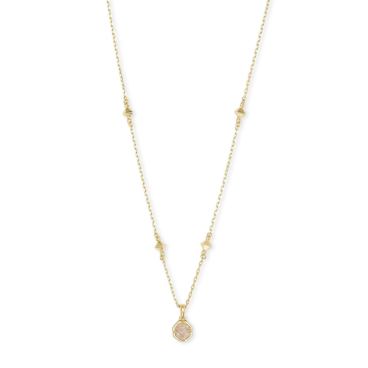 Kendra Scott Nola Pendant Necklace for Women, Fashion Jewelry, Gold-Plated, Iridescent Drusy