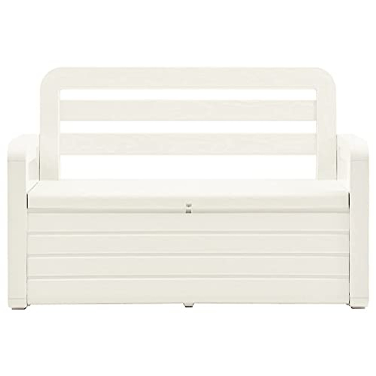 Daonanba Outdoor Storage Bench 69 Gallon Large Deck Box 2-Person Water-Resistant Patio Seating for Patio Furniture, Outdoor Cushions, Garden Tools and Pool Toys (White)