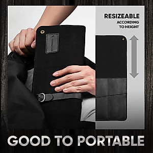 Chef’s Knife Roll bag – Waxed Canvas Cutlery Knives Holders Protectors With 6 Double Slots, Home Kitchen Cooking Tools And Utensils Wrap Bag Wallet, Portable Chef Knife Cases, Travel Tool Roll Pouch