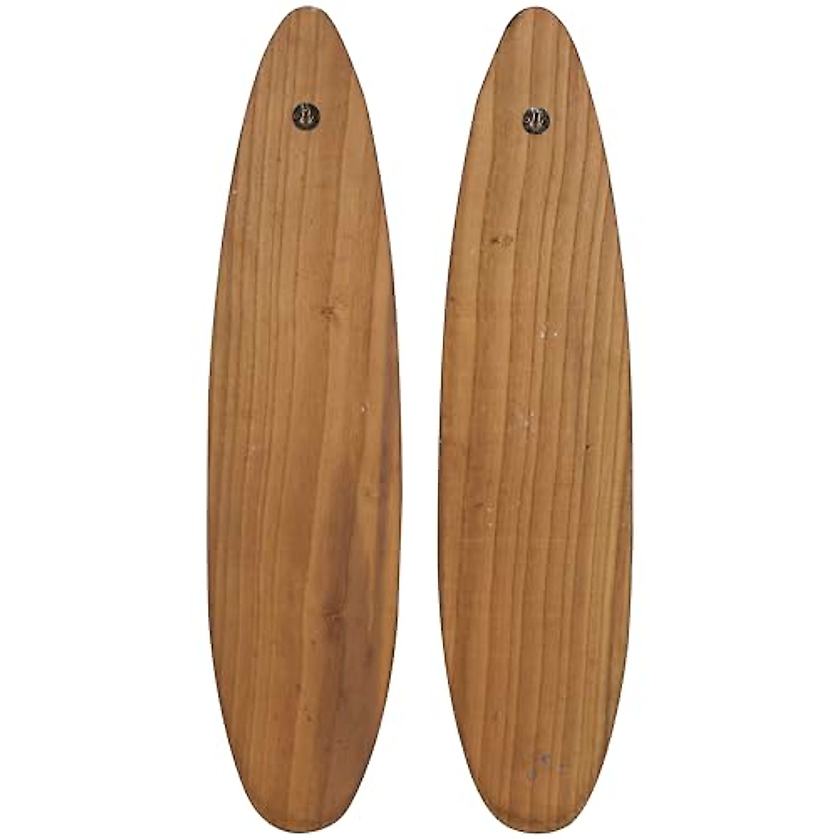 Deco 79 Wood Surfboard Wall Hook, Set of 2 6" W, 27" H, White