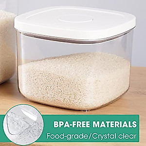 TBMAXS Airtight Rice Container 10 Lbs, Clear Plastic Food Storage Container Bin For Flour Sugar, Dry Food Holder with Easy Locking Lid for Kitchen Pantry Organization and Storage