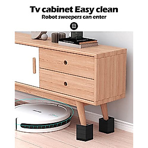 Furniture Risers, Tclouda Bed/Sofa/Desk/Table/Chair Leg/Fridge Lifts to 1.5, 3 and 4 in, Rectangle Adjustable Risers Blocks for Extenders, Heavy Duty Supports Up to 1300 Lbs, 3 in-Black-Square