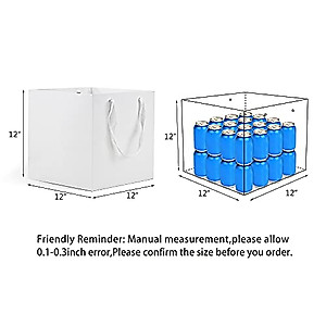 HUAPRINT Large White Paper Square Bags with Handles,12 Pack 12x12x12inch,Large Square Gift Bags,Shopping Merchandise Bags,Birthday,Goodie,Craft Retail,Candy,Cookie,Take Out Bags