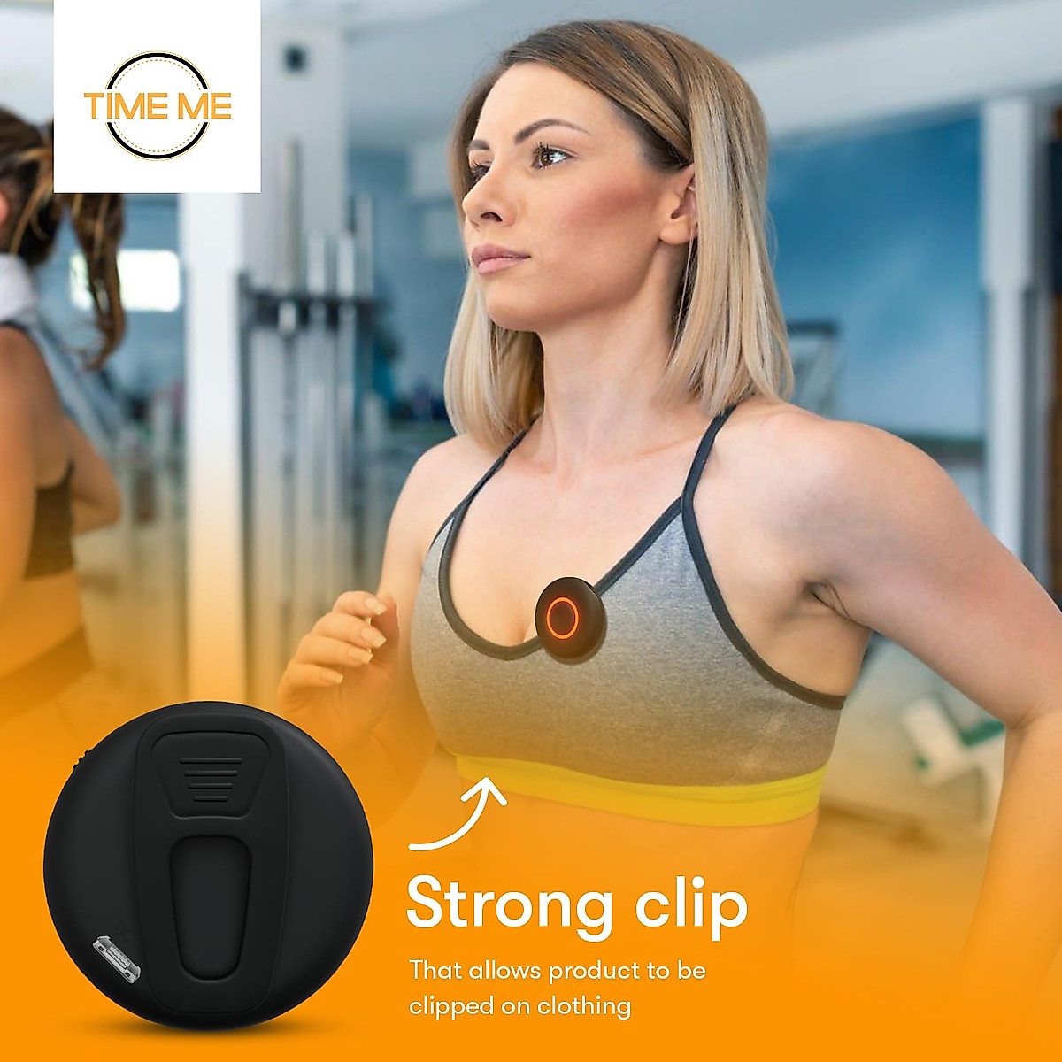 Time Me Timer - The Rest Time Fitness Timer - Countdown Gym Timer and Stopwatch To Help Track Rest Time While Working Out - Easy to Use Vibrating Timer - Small Compact Design With Rechargeable Battery
