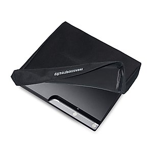 Playstation 3 / PS3 / XBOX360 Console Dust Cover Gaming System Protector [Antistatic, Water Resistant, Premium Fabric, Black] by DigitalDeckCovers