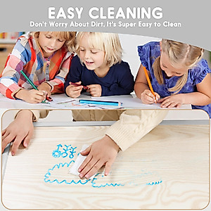 JIAOQIU Kids Table and Chair Set, Adjustable Kids Table, Toddler Non-Slip Table Legs&Organizer Graffiti Desktop Suitable for Kids Table and Chairs Ages 3-12