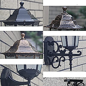 European Wall Light Outdoor Wall Light Waterproof IP54 American Country Hexagon Street Home Garden Balcony Terrace Aluminum Wall Lamp Decoration Courtyard Aisle E27 Glass Wall Lantern