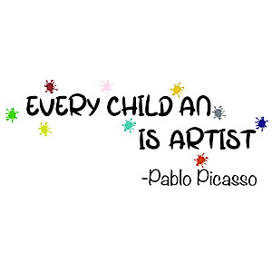 Summerjokes Every Child is an Artis Inspiring Funny Wall Sticker Decal Vinyl Sticker, Family Living Room Children's Room Kindergarten Classroom Creche Nursery Art Wall Decoration