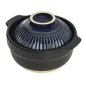 KAKUSEE-Kissui-Japanese Style Donabe Earthenware Clay Pot Hot Pot Rice Cooker, Small Size, for one serving
