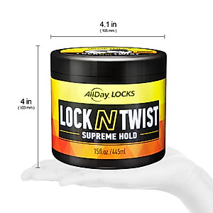 AllDay Locks Locking Gel | Retwists Locks, Supreme Hold | Smooths & Tames Frizz, Flake-Free, Soft Finish | 15 Oz