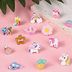 25 Pairs Clip on Earrings for Girls Cute Animal Colorful Dress up Pretend Princess Play Jewelry Party Favors Gifts for Kids Teens