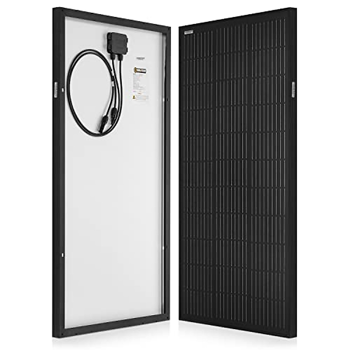 Spartan Power 100 Watt Solar Panel 9 Bus Bar Black Mono Great for RV, Trailer, Camper, Boat, Cabin, Farm, SP-100W