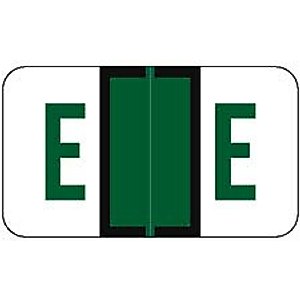 Doctor Stuff - File Folder Labels, Alphabet Letter E, Jeter/TAB 5100 - JRAM Series Compatible Alpha Stickers, Dark Green, 15/16" x 1-5/8", 500/Roll