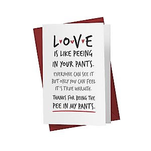 Karto Sweet Funny Birthday Card For Him Her, Large 5.5 x 8.5 Birthday Card For Husband Wife Girlfriend Boyfriend - P Love