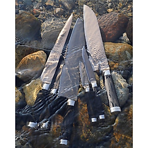 Michel BRAS 3 Piece Kitchen Steak Knife Set, 3 Knives, Small, Black