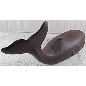 Large Cast Iron Whale Figure - Nautical Whale Doorstop