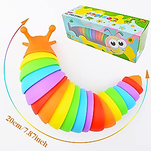 Cevioce Fidget Slug Toy, Sensory Slug Fidget Toy for Kids & Adults, 1 PC Cute Autism Sensory Toys for Autistic Children｜Great Birthday Gift for Girls Boys - Easter Basket Stuffers for Toddlers Kids
