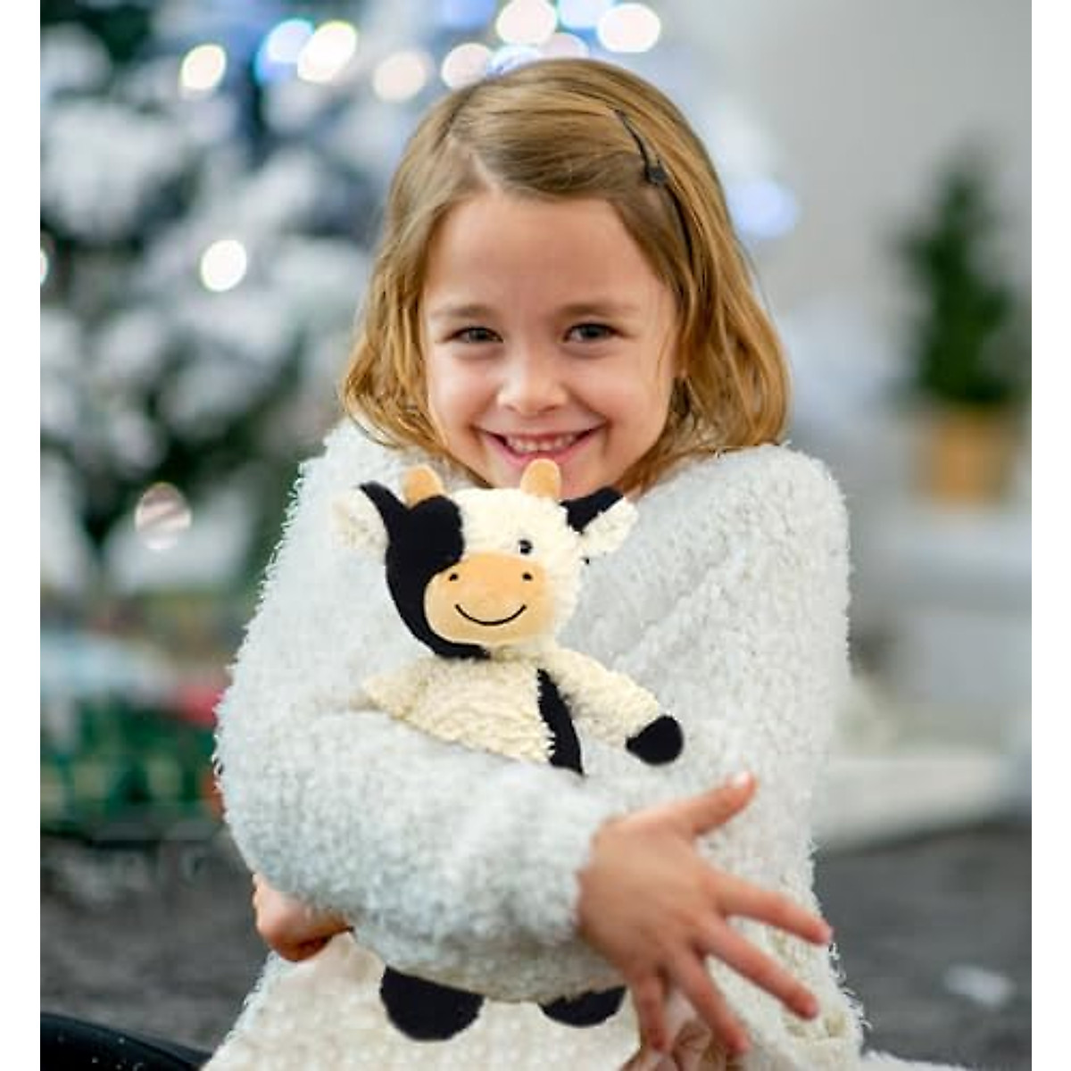HWD 9.8'' Soft Cow Plush Dolls Stuffed Animals Toys Gifts for Kids, Toddler, Birthday, Valentines, Christmas (Sitting)
