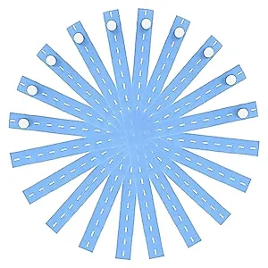 uxcell Clothes Storage Elastic Band with Buttonhole, 50Pcs Clothing Storage Strap, Clothes Organization System for Drawer Blanket Storage Band, Blue