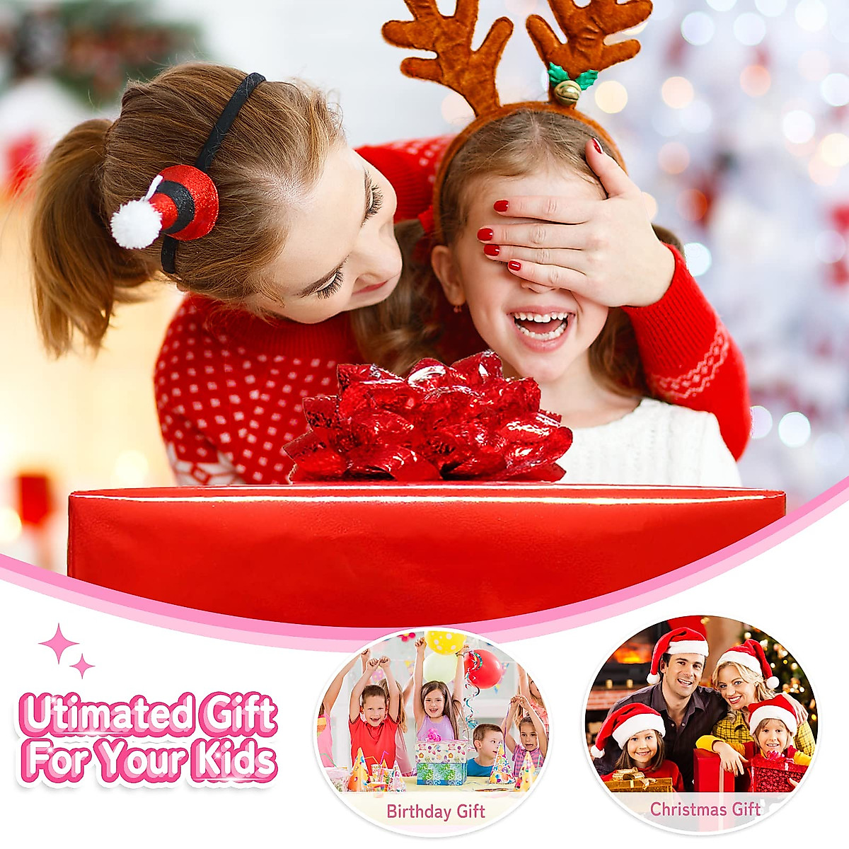 JOYMOR Ride on Truck with Remote Control, 4 Wheels 12V Battery Powered Kids Car, with LED Headlight/Horn Button/ MP3 Player/USB Port/Forward Backward/Kids Girl Boy (Black)