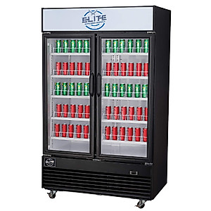 Elite Kitchen Supply Commercial ETL NSF 47" 34.4 cu. ft. Display Merchandiser Refrigerator with Glass Doors in Black