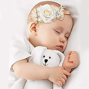 OAOLEER Baby Girl Floral Headbands Set - 3pcs Flower Headbands Newborn Toddler Hair Accessories