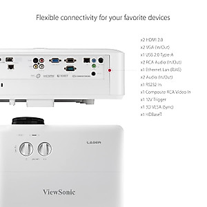 ViewSonic LS920WU 6000 Lumens WUXGA Laser Projector for 300 Inch screen, Dual HDMI, 4K HDR/HLG Support, 1.6x Optical Zoom for Business and Education