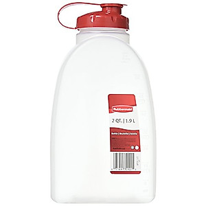 Rubbermaid 071691309215 1776349 2 Quart Servin' Saver Bottle, 1-Pack, Red, Plastic