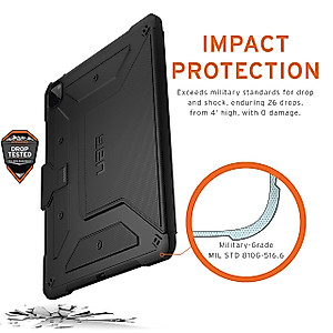 UAG iPad Pro 12.9" (6th Gen 2022, 5th Gen 2021) Case Black Metropolis Rugged Heavy Duty Protective Cover Multi-Angle Viewing Folio Stand with Pencil Holder, by URBAN ARMOR GEAR