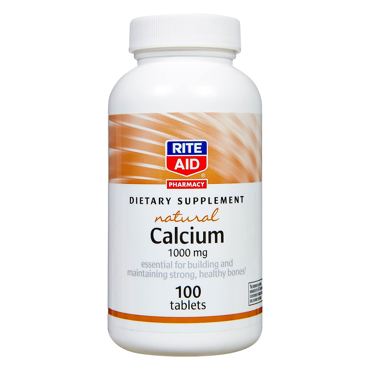 Rite Aid Calcium Supplement, 1000 mg - 100 Tablets | Supports Bone Health | Calcium Pills | Vitamin Calcium | Bone Health Supplement | Bone Supplement | Calcium Capsules | Calcium Tablets