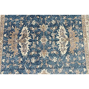 Unique Loom Salzburg Collection Classic Traditional Medallion Design Oriental Inspired Area Rug, 4' 0" x 4' 0", Blue/Beige
