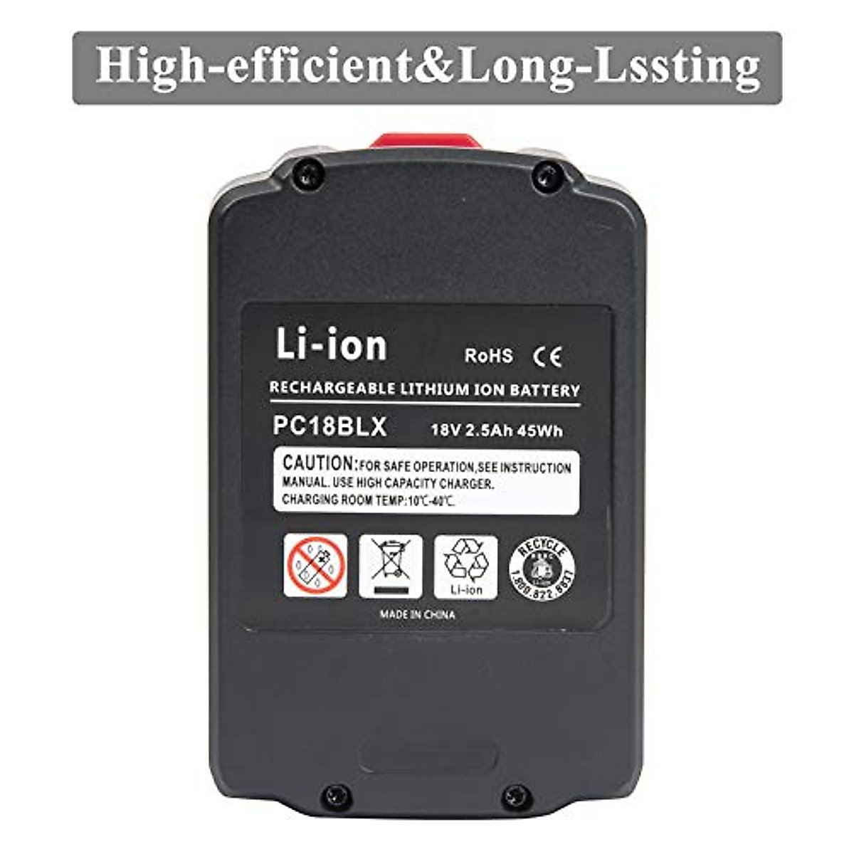 Cell9102 Replacement Porter Cable 18V Battery and Charger Starter Kit， PC18B Lithium Battery and Charger PCXMVC Compatible with Porter Cable 18V Cordless Power Tools,Capacity Output 2.0Ah
