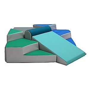 Factory Direct Partners 13383 SoftScape Step Up and Slide Corner Climber, Indoor Active Play Structure for Toddlers and Preschoolers (4-Piece) - Contemporary