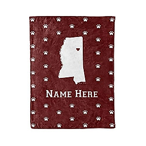 State Pride Series Mississippi - Personalized Custom Fleece Throw Blankets with Your Family Name - Starkville Edition