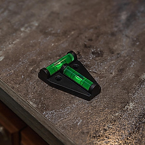 Camco RV T Level | Assists You in Leveling Your RV | For Front-to-Back and Side-to-Side Leveling | Screw-Mounted (25543), Green,black