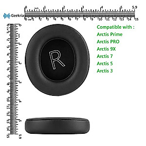 Geekria QuickFit Replacement Ear Pads for SteelSeries Arctis Prime Arctis PRO Arctis 9X Arctis 7 Arctis 5 Arctis 3 Headphones Ear Cushions, Headset Earpads, Ear Cups Cover Repair Parts (Black)