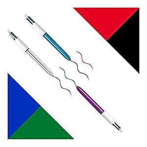 BIC 4 Colours Ball Pens - Purple Pen Holder of 6