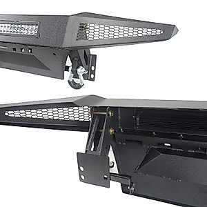 Hooke Road Tacoma Front Bumper & Rear Bumper w/Tire Carrier Combo Compatible with Toyota Tacoma 2005-2011 2nd Gen Pickup Truck (Textured Black Steel)