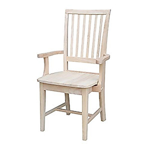 International Concepts Mission Side Chair with Arms, Unfinished
