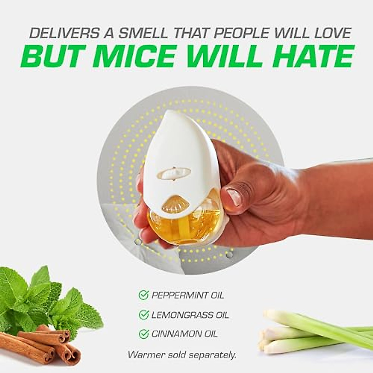 Tomcat Rodent Repeller Essential Oil Refill Pack Plug-In with Lemongrass, Cinnamon, and Peppermint Oil, 2 Refill Bottles