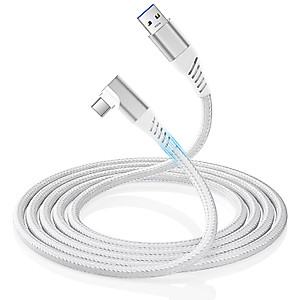 Deegotech Link Cable 16FT Compatible with Oculus Quest 2/Quest Pro, Durable Nylon Braided USB 3.0 to USB C Cable, 5Gbps Data Transfer & Fast Charging for VR Headset, Gaming PC Steam, White(5m)