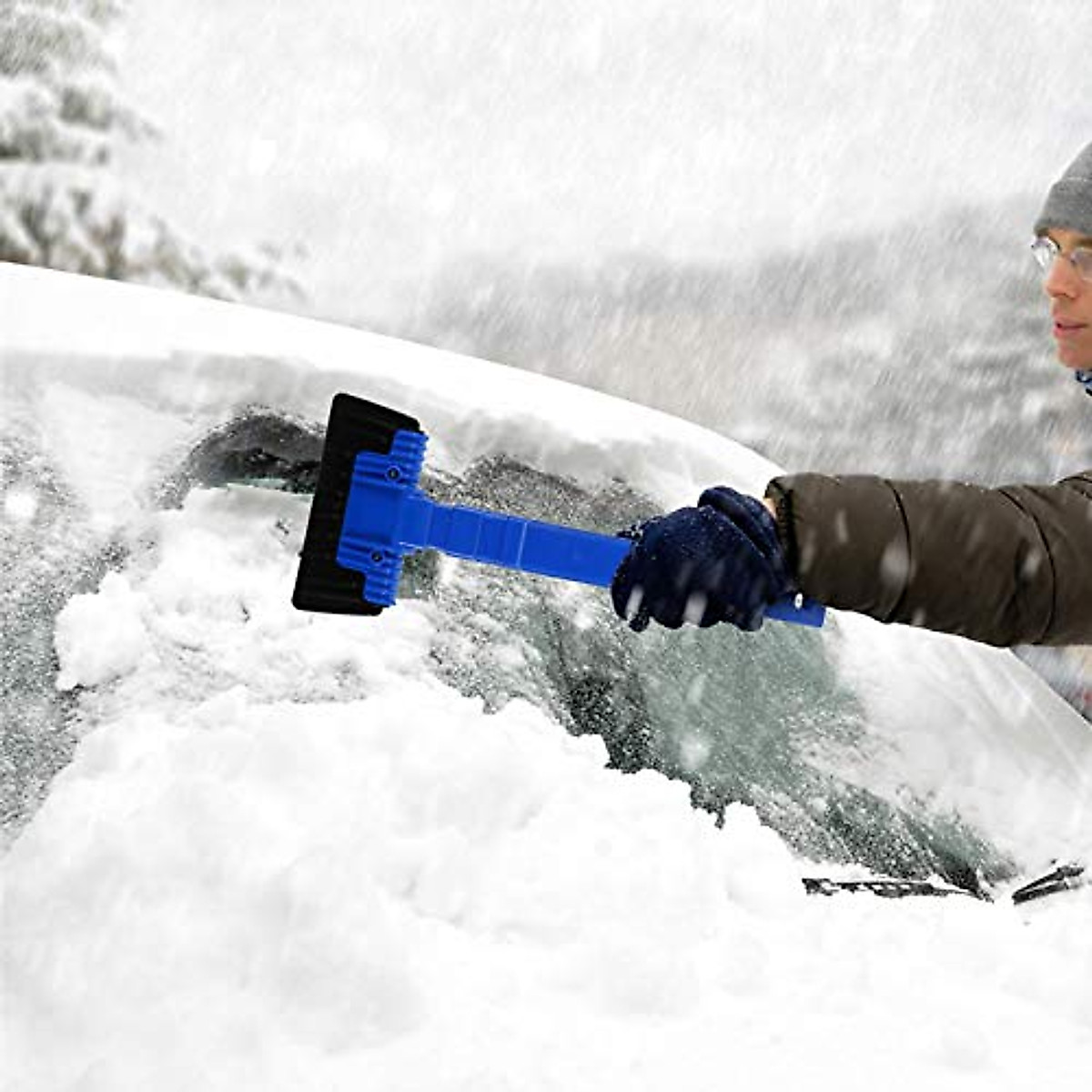 GARNECK Cleaning Tool Car Snow Shovel Plastic Anti-Slip Frost Snow Removal Shovel Removable Lightweight Ice Scraper Shovel Mud Removal Tool for Car Garden Camping Outdoor (Blue) Window Cleaner Tool