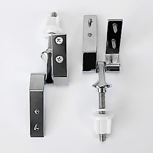 Meaferks Universal Toilet Seat Hinges, Chrome-plated metal Hinges, Toilet Seat Bolts Screws Nuts, Solid and Sturdy Toilet Seat fittings, Easy Installation, 1 Set (MFH02)