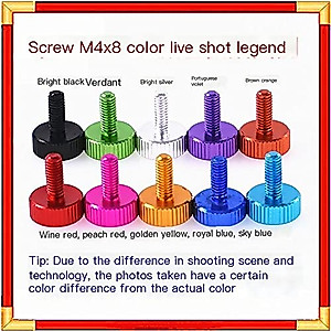 GUSTYT Screw M4x8mm Aluminum Alloy Iron Man Assembly Color Computer Case Side Panel Cover Screw Thumb Screws (Color : Portuguese Purple)
