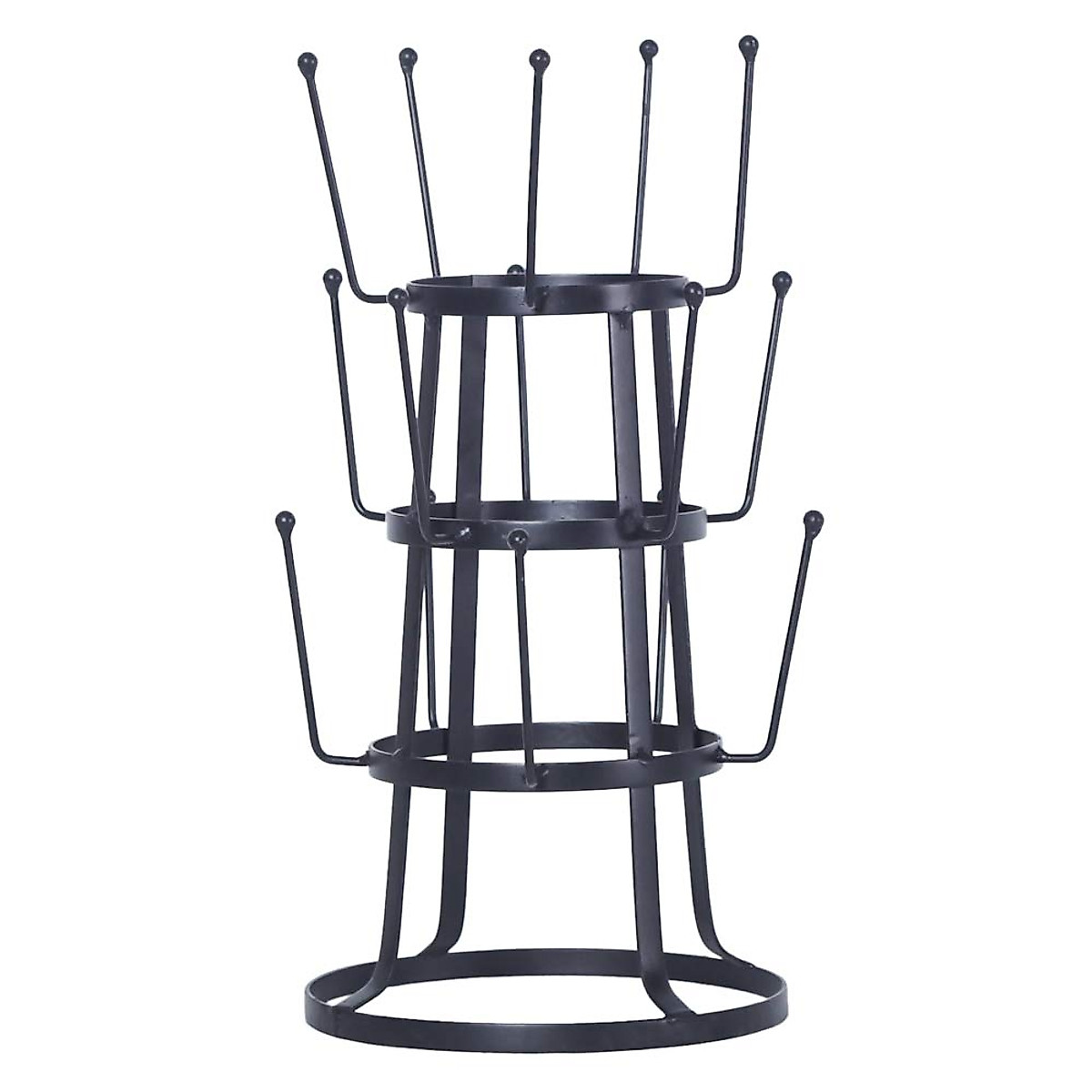 Storage Shelf, Stylish Steel Mug Tree Holder Organizer Rack Stand (Black) (US Stock)