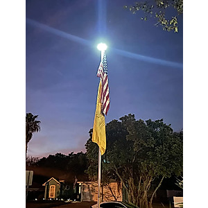 PPQ Solar Flagpole LED Light,New 136 LED 10000h Lifespan Flag Pole Light for 15-25 Ft Poles,Solar Powered Waterproof Lighting on Outdoor Pole Top,10 Hour Dusk to Dawn Auto On/Off