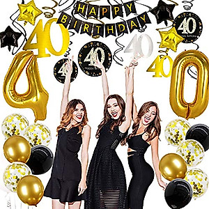 40th Birthday Decorations for Men Women 40th Birthday Party Decor 40 Years Old Birthday Decorations Balloons Over The Hill Party Supplies 40th