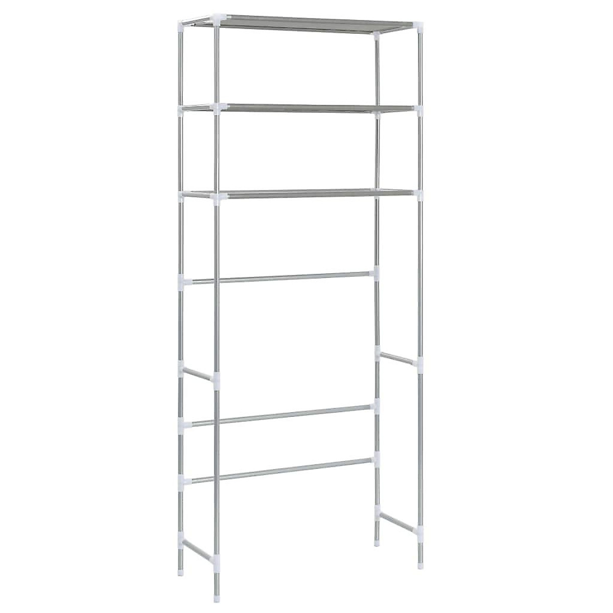loibinfen 3-Tier Storage Rack Over Laundry Machine, 3-Tier Laundry Room Shelf Over The Washing Machine, Silver Storage Rack Bathroom Organizer Stand Space Saver Shelving Units 27.2"x11"x66.5", -192