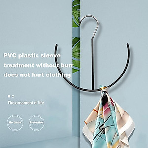 LifHap Space Saving Heavy Duty Metal Belt Hanger, Tie Rack Hanger, Rubber Cover, 9.6in x 7.9in, Black