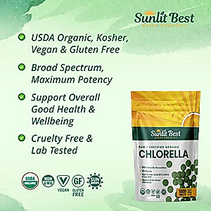 Chlorella Tablets Mega-Pack 1000 Tablets Cracked Cell, Raw, Non-GMO. 100% Pure Chlorella Pyrensoidosa. Green Superfood. High Protein, Chlorophyll & Nucleic acids. No preservatives or fillers